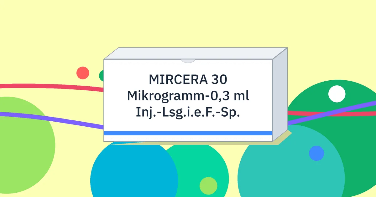 Symbolbild: Packung mit der Aufschrift MIRCERA 30 Mikrogramm-0,3 ml Inj.-Lsg.i.e.F.-Sp. (PZN 04959372) – Verfügbarkeit und Bezug in Apotheken in Frankfurt am Main