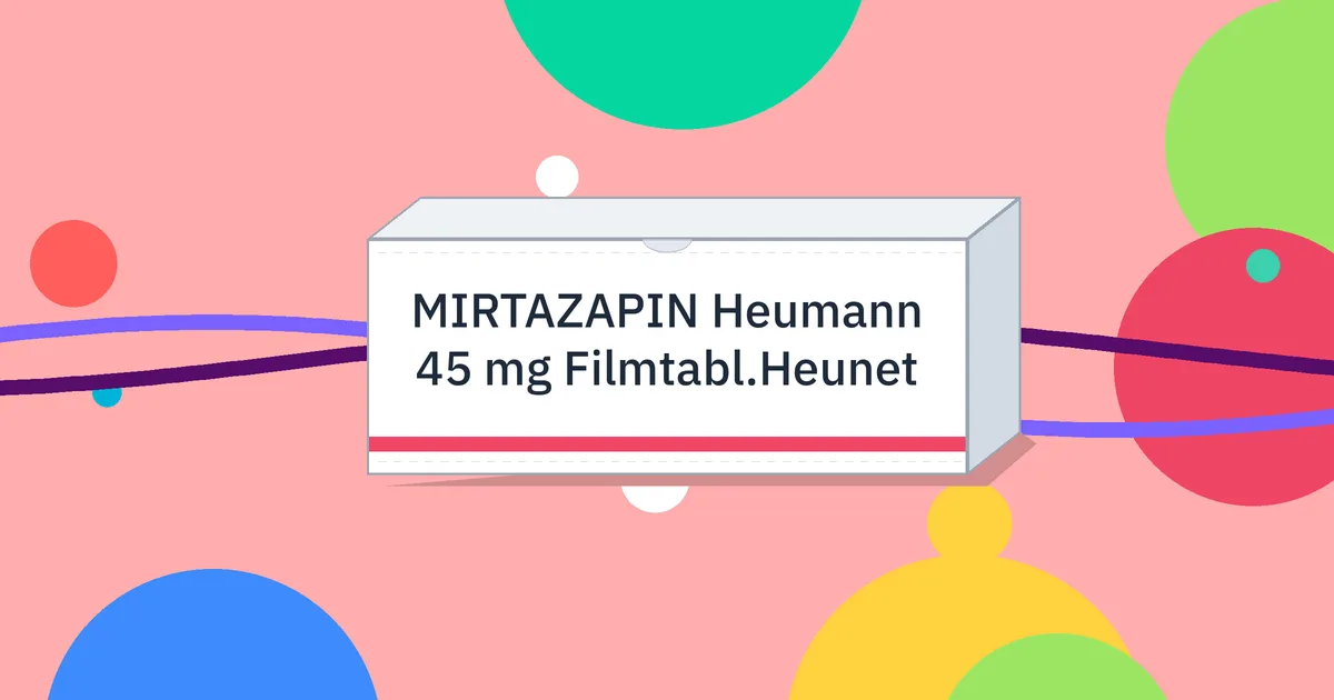 Symbolbild: Packung mit der Aufschrift MIRTAZAPIN Heumann 45 mg Filmtabl.Heunet (PZN 05890553) – Verfügbarkeit und Bezug in Apotheken in Frankfurt am Main