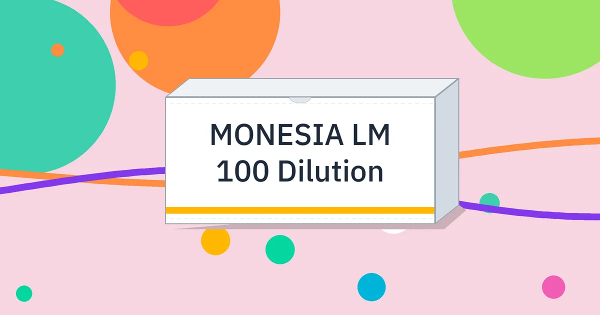 Symbolbild: Packung mit der Aufschrift MONESIA LM 100 Dilution (PZN 13611024) – Verfügbarkeit und Bezug in Apotheken in Frankfurt am Main