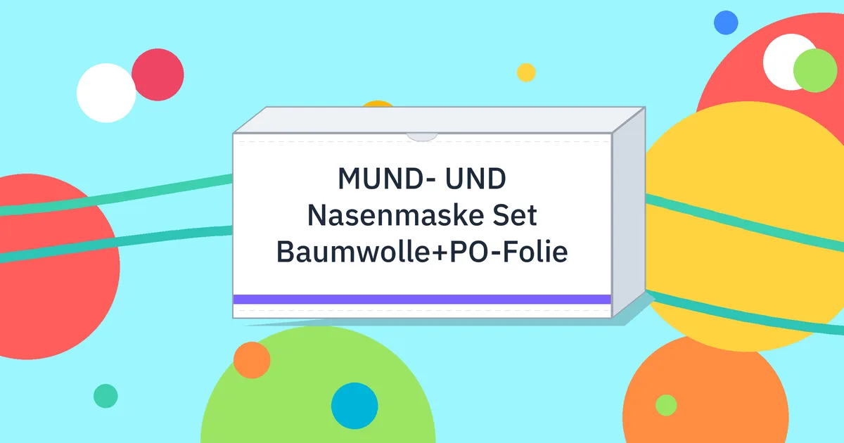 Symbolbild: Packung mit der Aufschrift MUND- UND Nasenmaske Set Baumwolle+PO-Folie (PZN 16687128) – Verfügbarkeit und Bezug in Apotheken in Frankfurt am Main