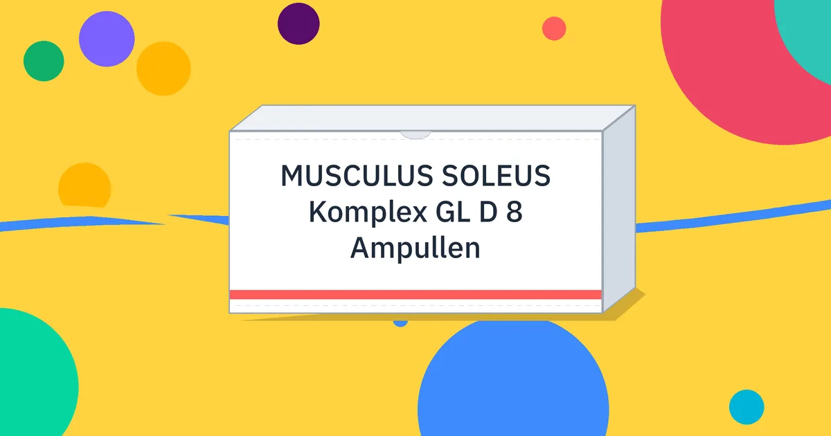 Symbolbild: Packung mit der Aufschrift MUSCULUS SOLEUS Komplex GL D 8 Ampullen (PZN 02937857) – Verfügbarkeit und Bezug in Apotheken in Frankfurt am Main