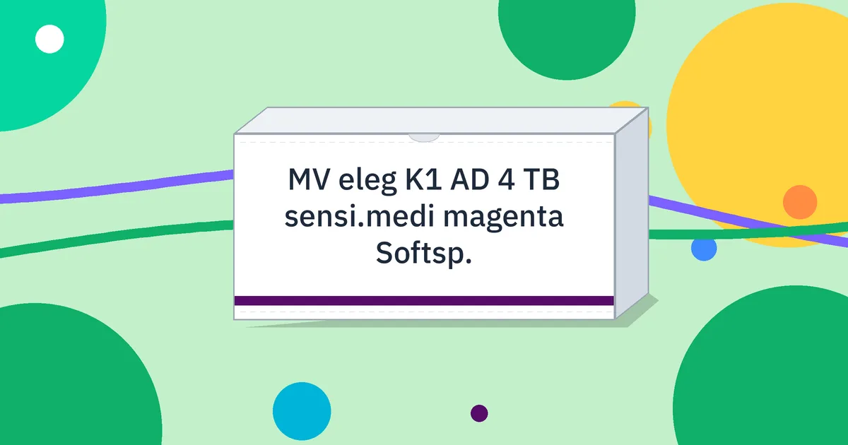 Symbolbild: Packung mit der Aufschrift MV eleg K1 AD 4 TB sensi.medi magenta Softsp. (PZN 14617862) – Verfügbarkeit und Bezug in Apotheken in Frankfurt am Main