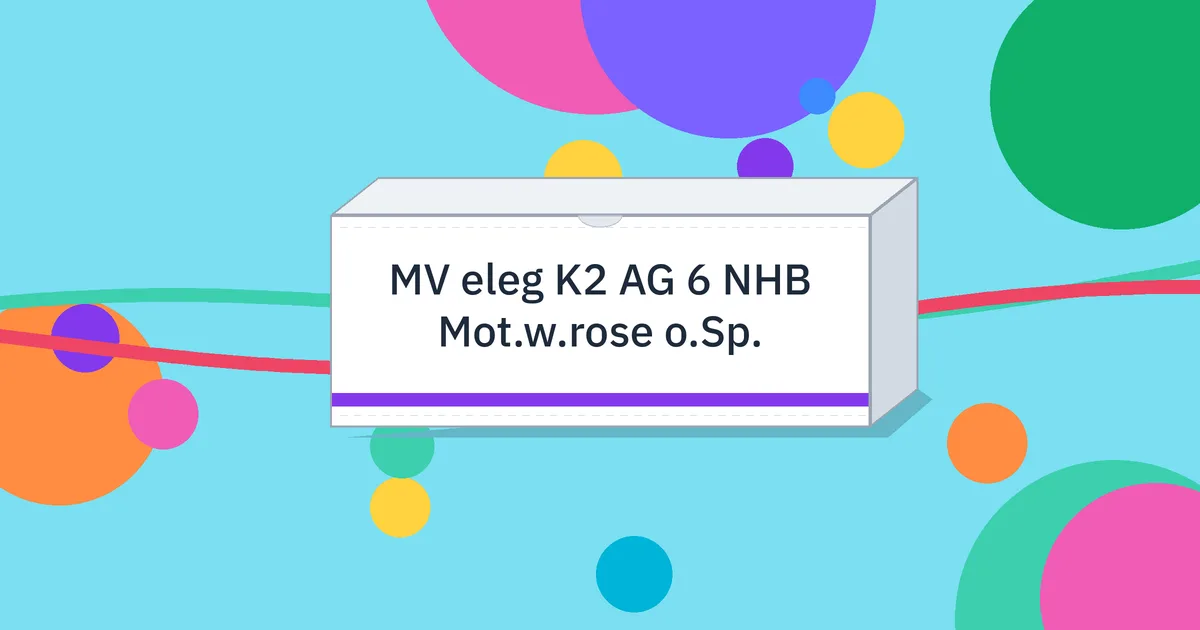 Symbolbild: Packung mit der Aufschrift MV eleg K2 AG 6 NHB Mot.w.rose o.Sp. (PZN 15726518) – Verfügbarkeit und Bezug in Apotheken in Frankfurt am Main
