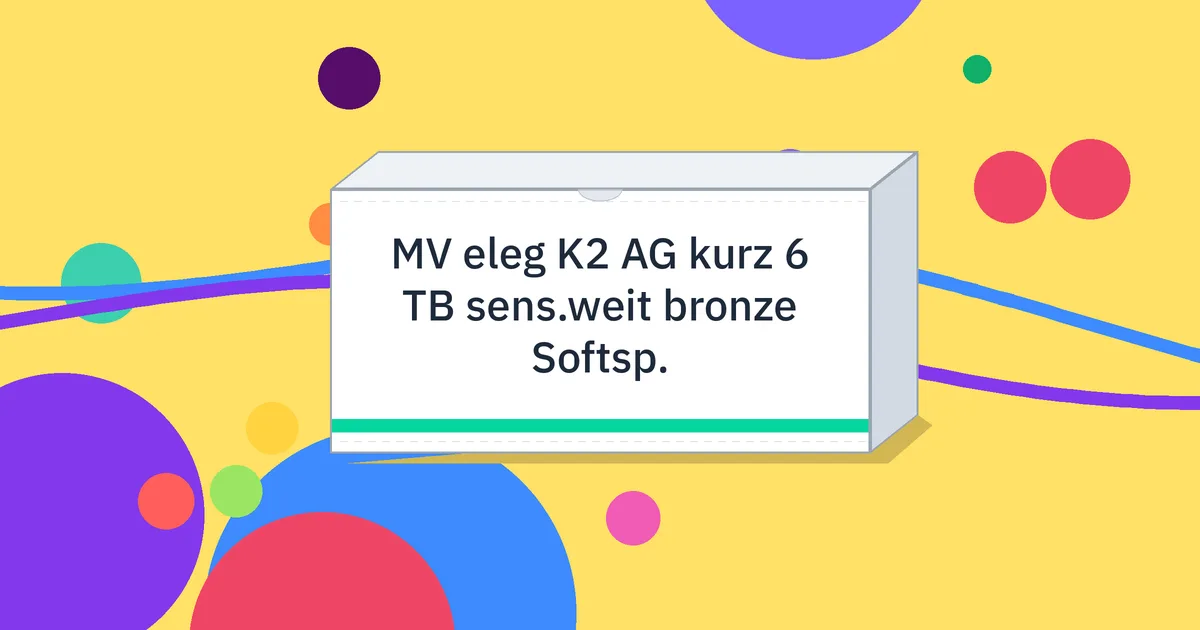 Symbolbild: Packung mit der Aufschrift MV eleg K2 AG kurz 6 TB sens.weit bronze Softsp. (PZN 14716908) – Verfügbarkeit und Bezug in Apotheken in Frankfurt am Main