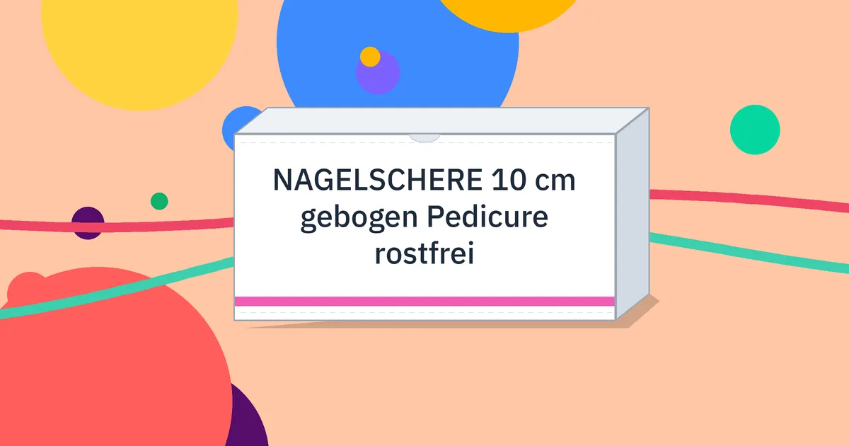 Symbolbild: Packung mit der Aufschrift NAGELSCHERE 10 cm gebogen Pedicure rostfrei (PZN 12480287) – Verfügbarkeit und Bezug in Apotheken in Frankfurt am Main