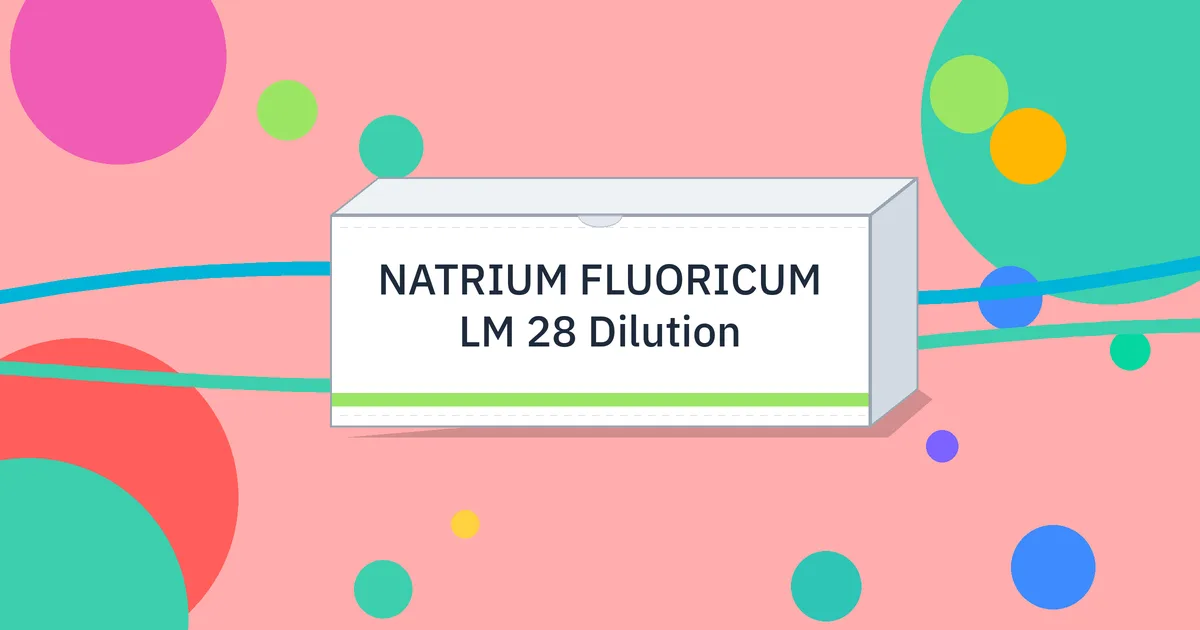 Symbolbild: Packung mit der Aufschrift NATRIUM FLUORICUM LM 28 Dilution (PZN 12962684) – Verfügbarkeit und Bezug in Apotheken in Frankfurt am Main