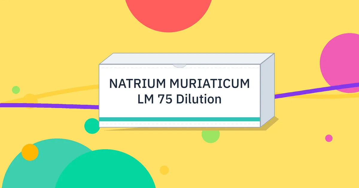 Symbolbild: Packung mit der Aufschrift NATRIUM MURIATICUM LM 75 Dilution (PZN 12965470) – Verfügbarkeit und Bezug in Apotheken in Frankfurt am Main