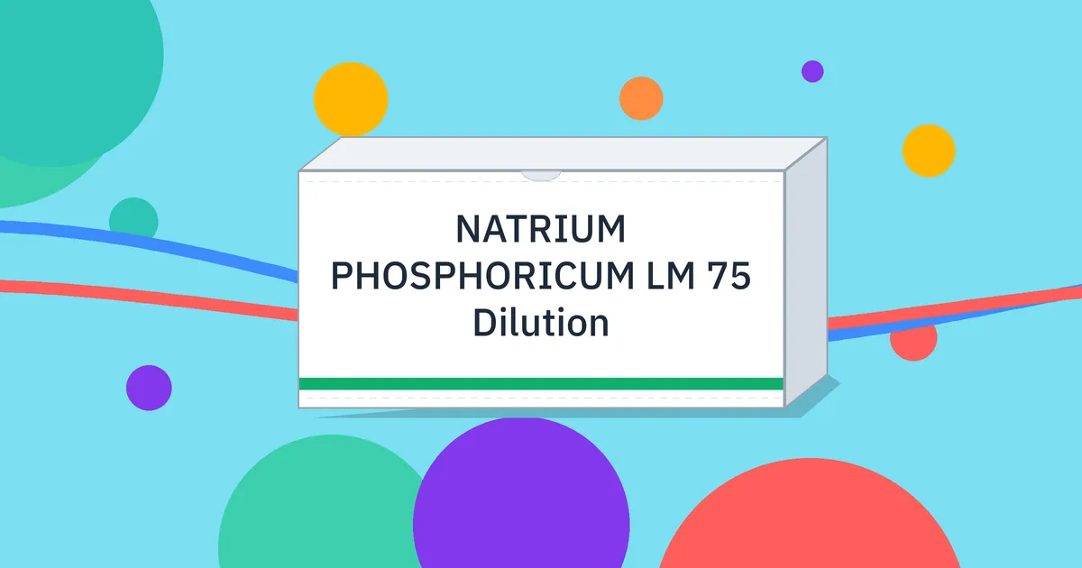 Symbolbild: Packung mit der Aufschrift NATRIUM PHOSPHORICUM LM 75 Dilution (PZN 12966311) – Verfügbarkeit und Bezug in Apotheken in Frankfurt am Main