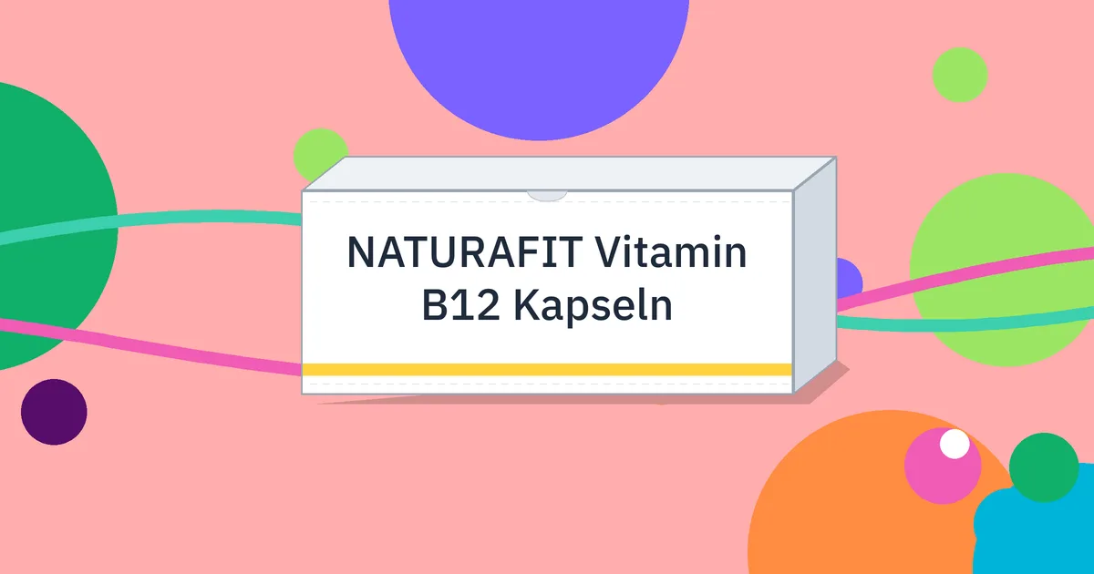 Symbolbild: Packung mit der Aufschrift NATURAFIT Vitamin B12 Kapseln (PZN 07530095) – Verfügbarkeit und Bezug in Apotheken in Frankfurt am Main