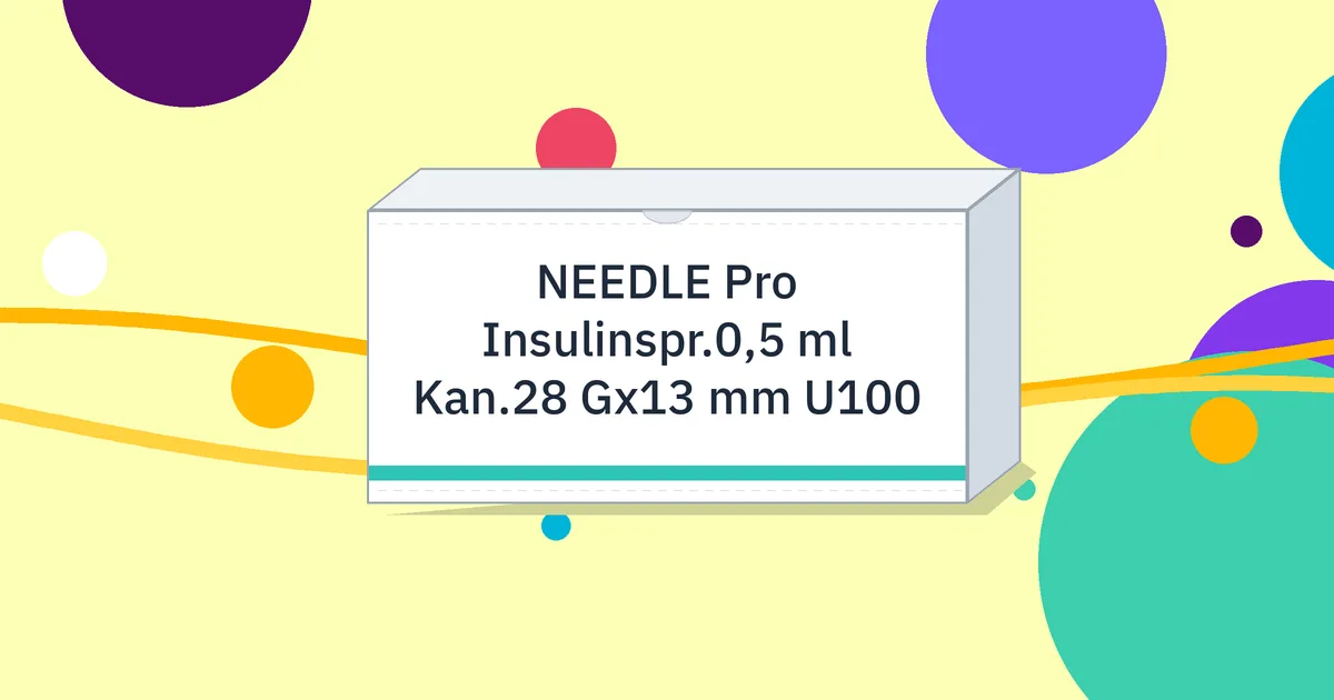 Symbolbild: Packung mit der Aufschrift NEEDLE Pro Insulinspr.0,5 ml Kan.28 Gx13 mm U100 (PZN 06447104) – Verfügbarkeit und Bezug in Apotheken in Frankfurt am Main