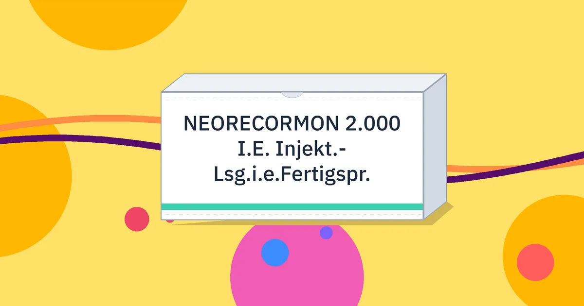 Symbolbild: Packung mit der Aufschrift NEORECORMON 2.000 I.E. Injekt.-Lsg.i.e.Fertigspr. (PZN 08778070) – Verfügbarkeit und Bezug in Apotheken in Frankfurt am Main