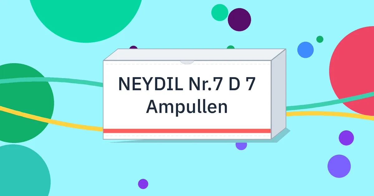 Symbolbild: Packung mit der Aufschrift NEYDIL Nr.7 D 7 Ampullen (PZN 06486469) – Verfügbarkeit und Bezug in Apotheken in Frankfurt am Main