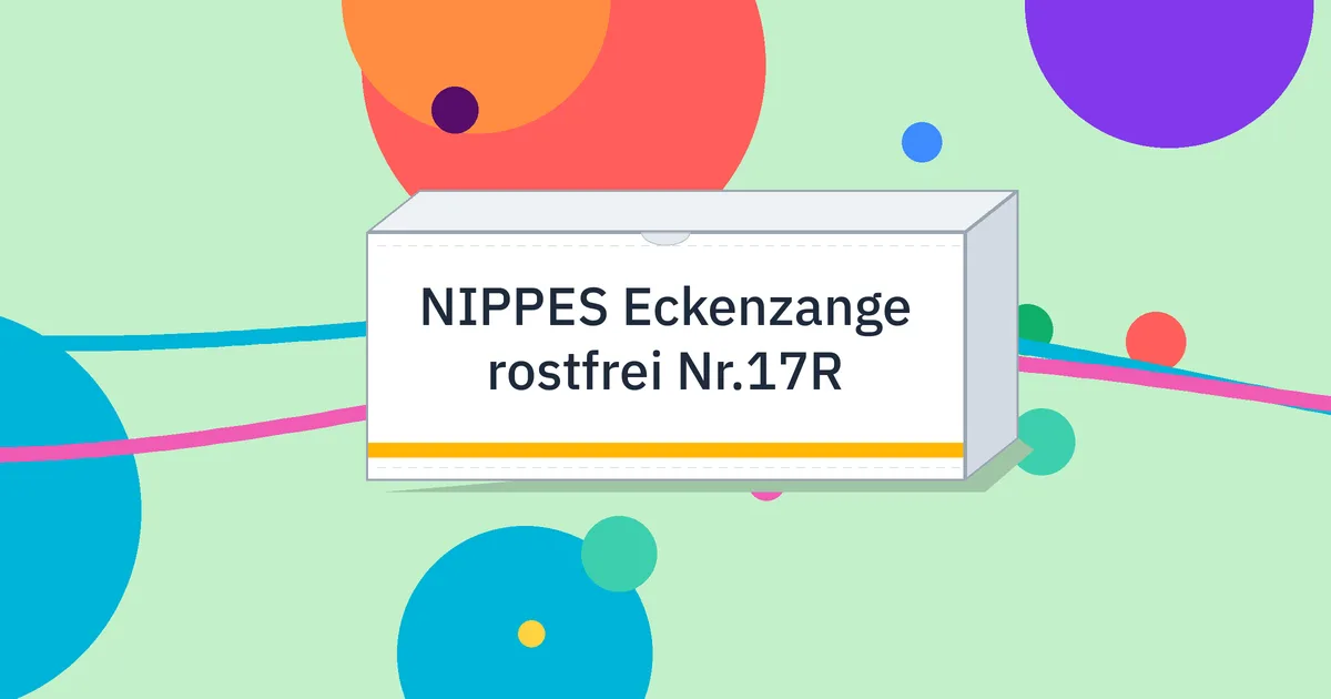 Symbolbild: Packung mit der Aufschrift NIPPES Eckenzange rostfrei Nr.17R (PZN 09094712) – Verfügbarkeit und Bezug in Apotheken in Frankfurt am Main