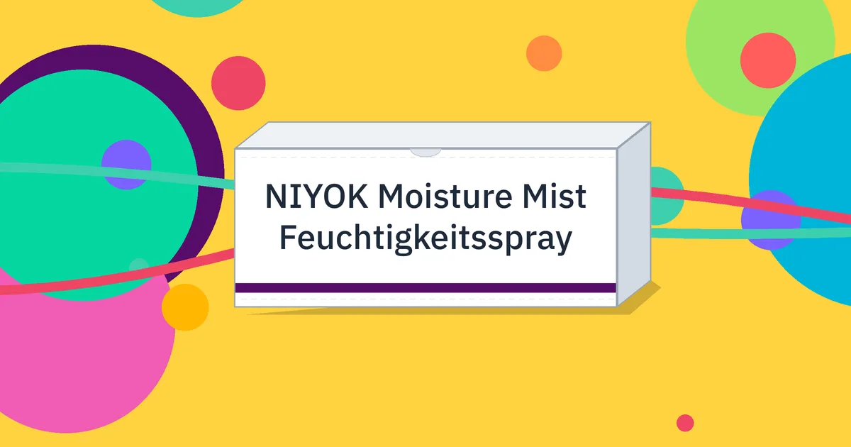 Symbolbild: Packung mit der Aufschrift NIYOK Moisture Mist Feuchtigkeitsspray (PZN 20849453) – Verfügbarkeit und Bezug in Apotheken in Frankfurt am Main
