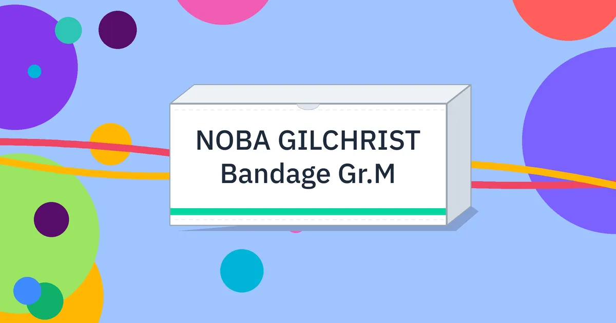 Symbolbild: Packung mit der Aufschrift NOBA GILCHRIST Bandage Gr.M (PZN 06469666) – Verfügbarkeit und Bezug in Apotheken in Frankfurt am Main