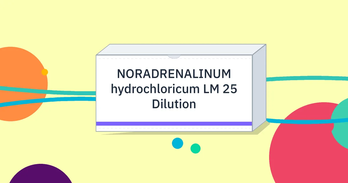 Symbolbild: Packung mit der Aufschrift NORADRENALINUM hydrochloricum LM 25 Dilution (PZN 13620193) – Verfügbarkeit und Bezug in Apotheken in Frankfurt am Main