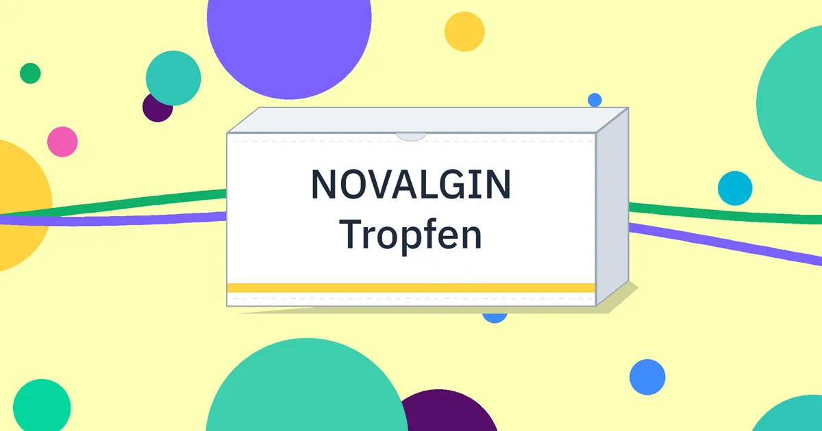 Symbolbild: Packung mit der Aufschrift NOVALGIN Tropfen (PZN 00237848) – Verfügbarkeit und Bezug in Apotheken in Frankfurt am Main