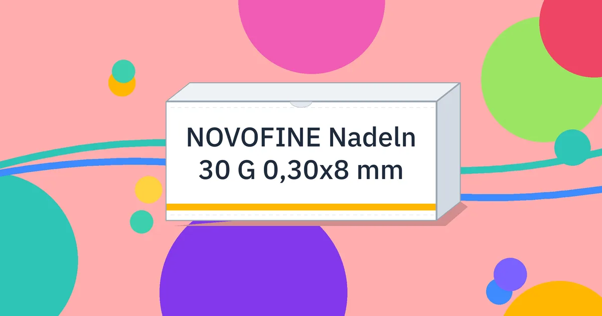 Symbolbild: Packung mit der Aufschrift NOVOFINE Nadeln 30 G 0,30x8 mm (PZN 17414303) – Verfügbarkeit und Bezug in Apotheken in Frankfurt am Main