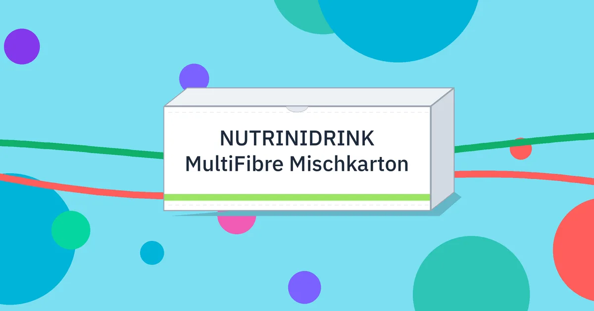 Symbolbild: Packung mit der Aufschrift NUTRINIDRINK MultiFibre Mischkarton (PZN 16747161) – Verfügbarkeit und Bezug in Apotheken in Frankfurt am Main