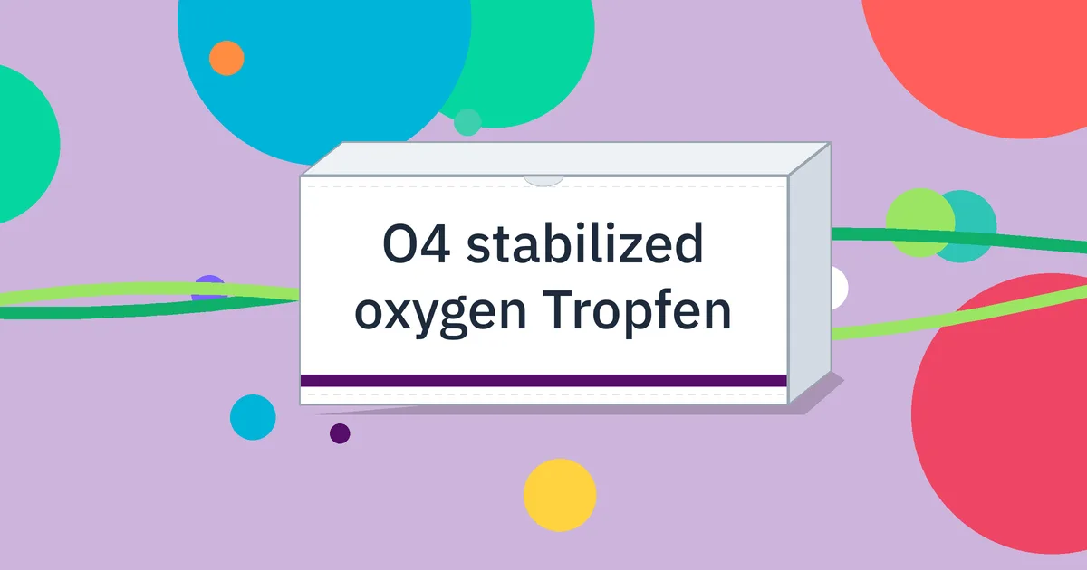 Symbolbild: Packung mit der Aufschrift O4 stabilized oxygen Tropfen (PZN 16759980) – Verfügbarkeit und Bezug in Apotheken in Frankfurt am Main