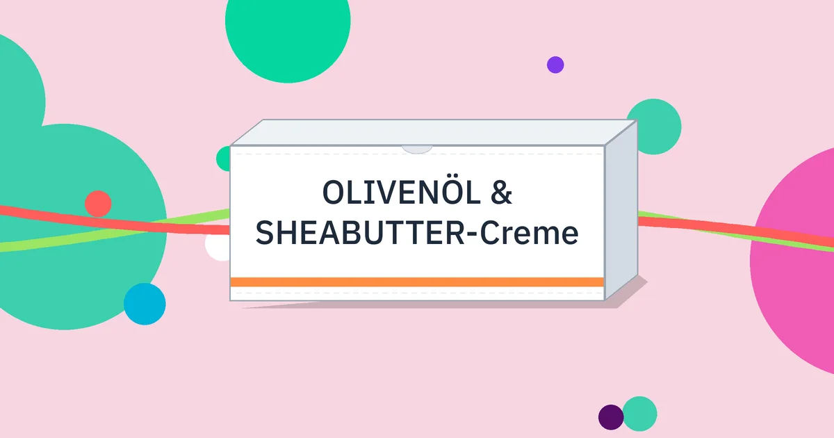Symbolbild: Packung mit der Aufschrift OLIVENÖL & SHEABUTTER-Creme (PZN 03436040) – Verfügbarkeit und Bezug in Apotheken in Frankfurt am Main