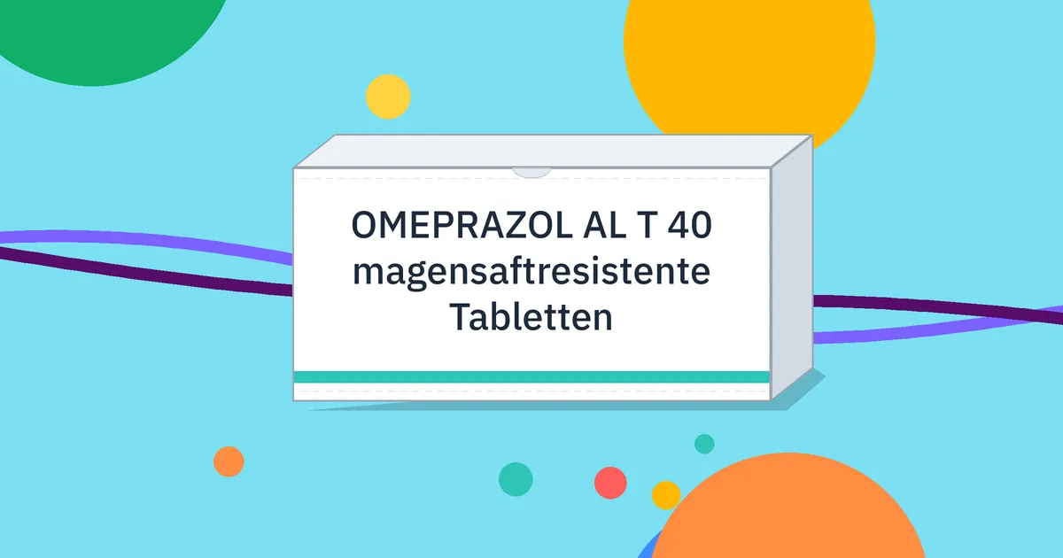 Symbolbild: Packung mit der Aufschrift OMEPRAZOL AL T 40 magensaftresistente Tabletten (PZN 06634444) – Verfügbarkeit und Bezug in Apotheken in Frankfurt am Main