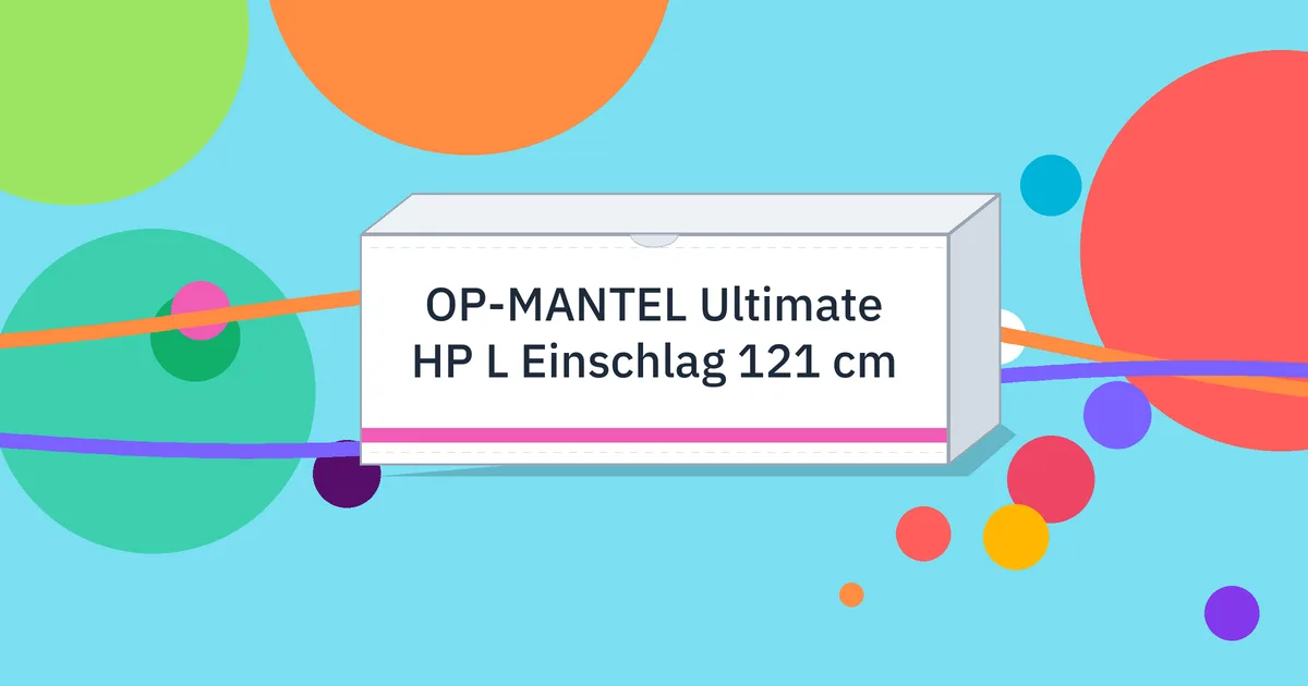 Symbolbild: Packung mit der Aufschrift OP-MANTEL Ultimate HP L Einschlag 121 cm (PZN 04703299) – Verfügbarkeit und Bezug in Apotheken in Frankfurt am Main