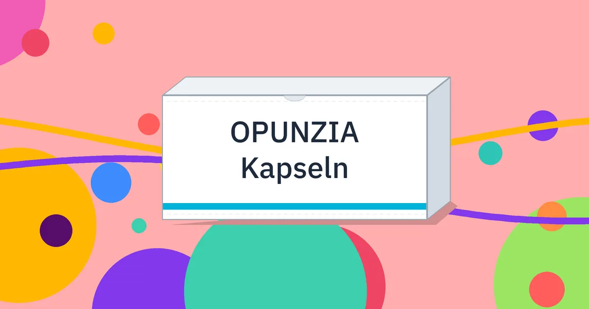 Symbolbild: Packung mit der Aufschrift OPUNZIA Kapseln (PZN 07424996) – Verfügbarkeit und Bezug in Apotheken in Frankfurt am Main