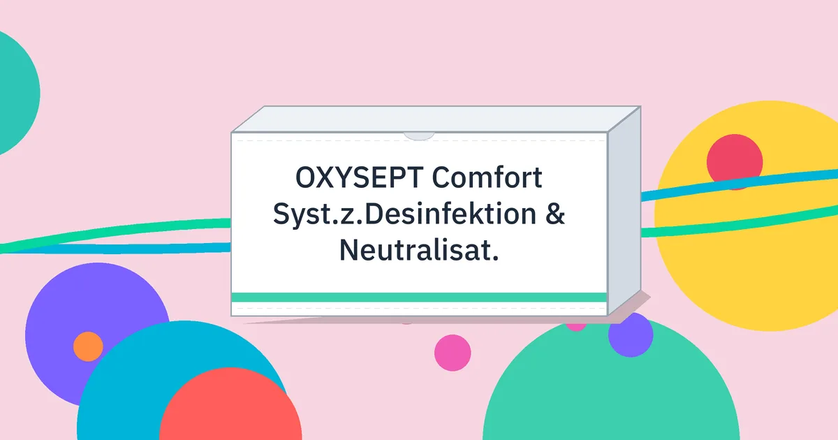 Symbolbild: Packung mit der Aufschrift OXYSEPT Comfort Syst.z.Desinfektion & Neutralisat. (PZN 17148161) – Verfügbarkeit und Bezug in Apotheken in Frankfurt am Main