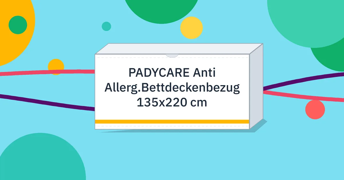 Symbolbild: Packung mit der Aufschrift PADYCARE Anti Allerg.Bettdeckenbezug 135x220 cm (PZN 03511480) – Verfügbarkeit und Bezug in Apotheken in Frankfurt am Main