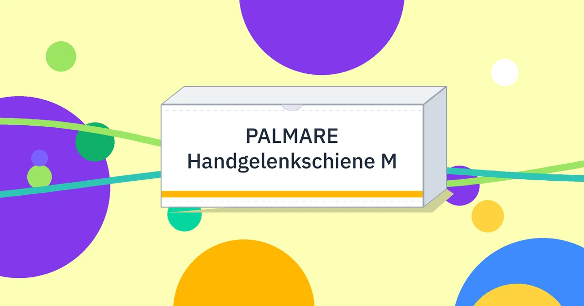 Symbolbild: Packung mit der Aufschrift PALMARE Handgelenkschiene M (PZN 08760288) – Verfügbarkeit und Bezug in Apotheken in Frankfurt am Main