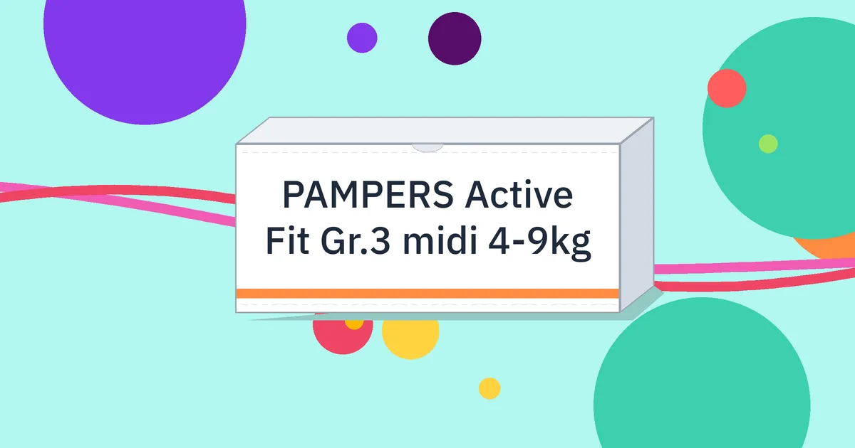 Symbolbild: Packung mit der Aufschrift PAMPERS Active Fit Gr.3 midi 4-9kg (PZN 00220061) – Verfügbarkeit und Bezug in Apotheken in Frankfurt am Main