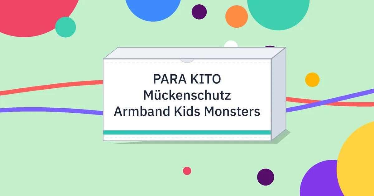 Symbolbild: Packung mit der Aufschrift PARA KITO Mückenschutz Armband Kids Monsters (PZN 19132218) – Verfügbarkeit und Bezug in Apotheken in Frankfurt am Main