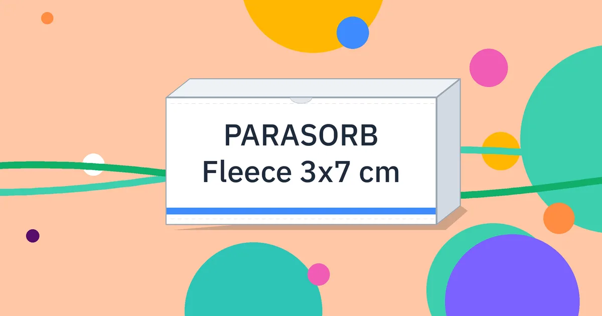 Symbolbild: Packung mit der Aufschrift PARASORB Fleece 3x7 cm (PZN 01221200) – Verfügbarkeit und Bezug in Apotheken in Frankfurt am Main