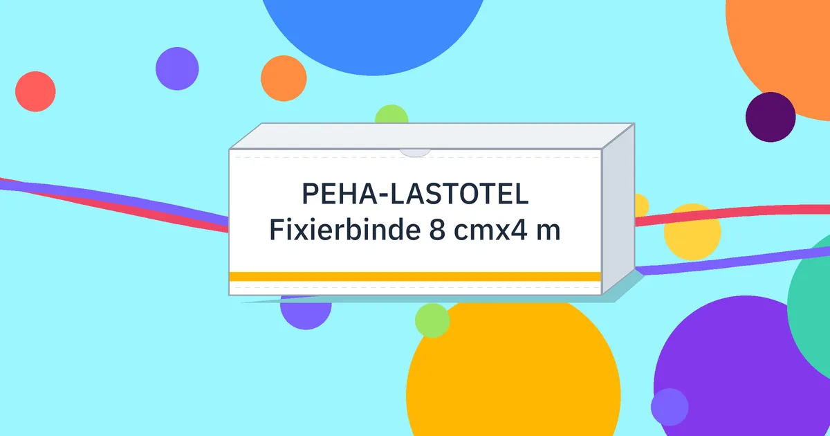 Symbolbild: Packung mit der Aufschrift PEHA-LASTOTEL Fixierbinde 8 cmx4 m (PZN 20545753) – Verfügbarkeit und Bezug in Apotheken in Frankfurt am Main