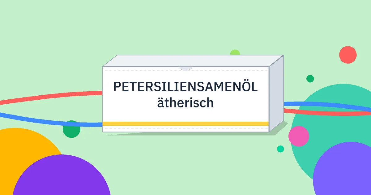 Symbolbild: Packung mit der Aufschrift PETERSILIENSAMENÖL ätherisch (PZN 17157585) – Verfügbarkeit und Bezug in Apotheken in Frankfurt am Main