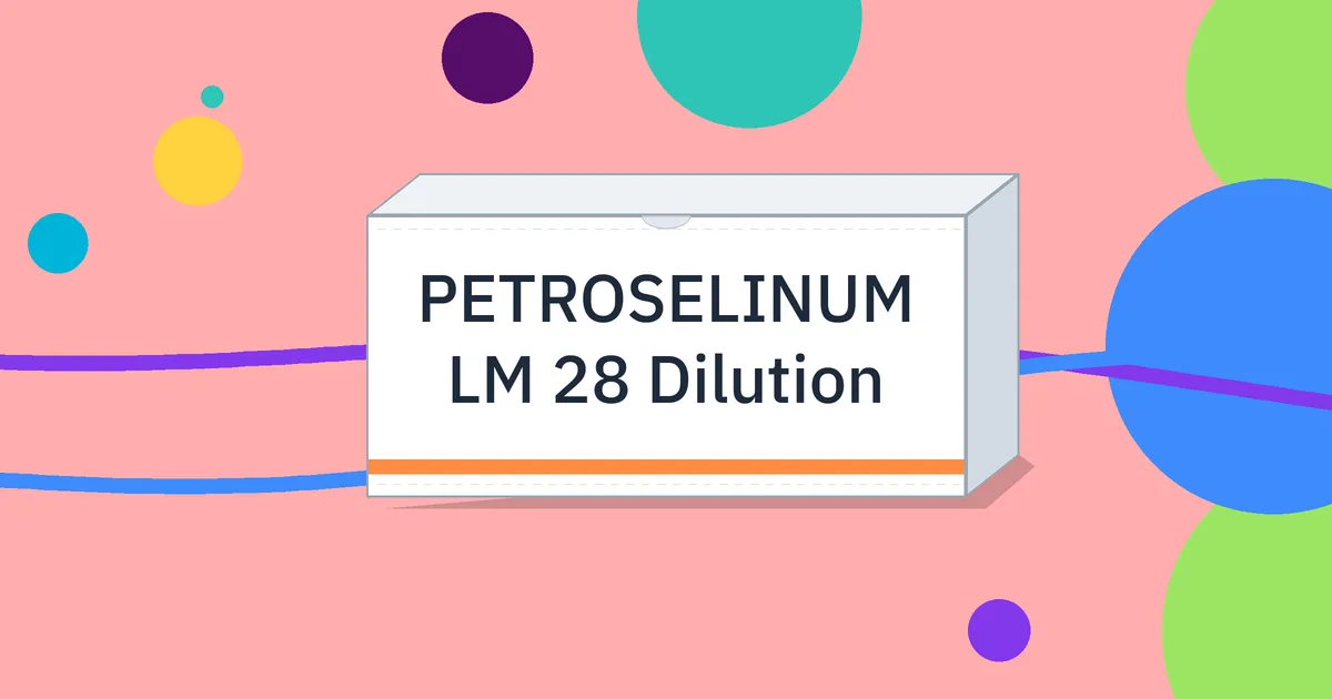 Symbolbild: Packung mit der Aufschrift PETROSELINUM LM 28 Dilution (PZN 13636219) – Verfügbarkeit und Bezug in Apotheken in Frankfurt am Main