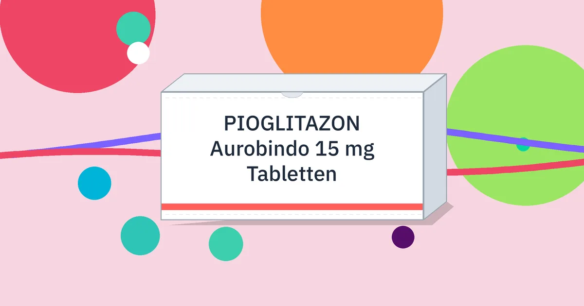 Symbolbild: Packung mit der Aufschrift PIOGLITAZON Aurobindo 15 mg Tabletten (PZN 14309770) – Verfügbarkeit und Bezug in Apotheken in Frankfurt am Main