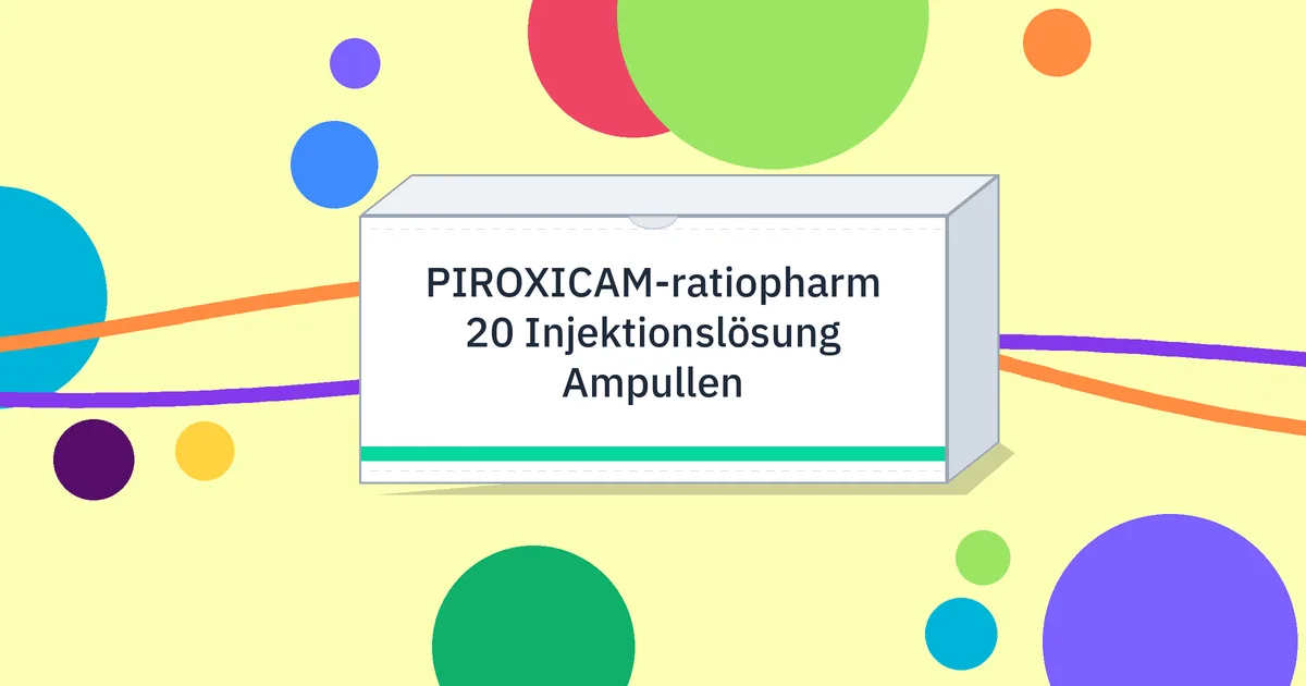 Symbolbild: Packung mit der Aufschrift PIROXICAM-ratiopharm 20 Injektionslösung Ampullen (PZN 06867527) – Verfügbarkeit und Bezug in Apotheken in Frankfurt am Main