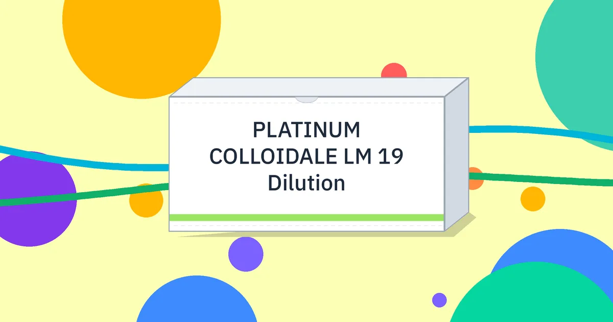 Symbolbild: Packung mit der Aufschrift PLATINUM COLLOIDALE LM 19 Dilution (PZN 13037944) – Verfügbarkeit und Bezug in Apotheken in Frankfurt am Main