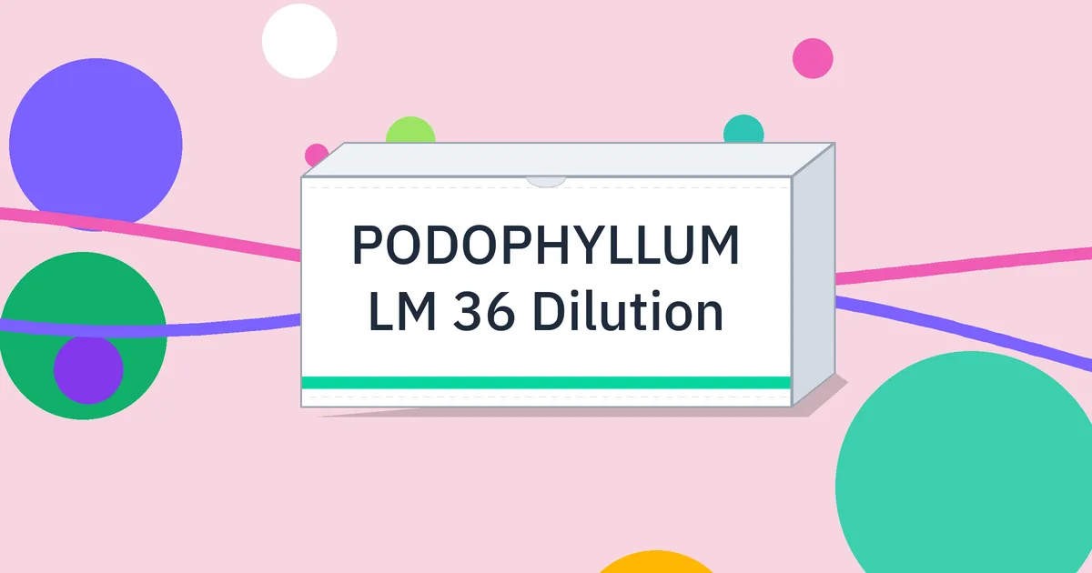 Symbolbild: Packung mit der Aufschrift PODOPHYLLUM LM 36 Dilution (PZN 13043181) – Verfügbarkeit und Bezug in Apotheken in Frankfurt am Main