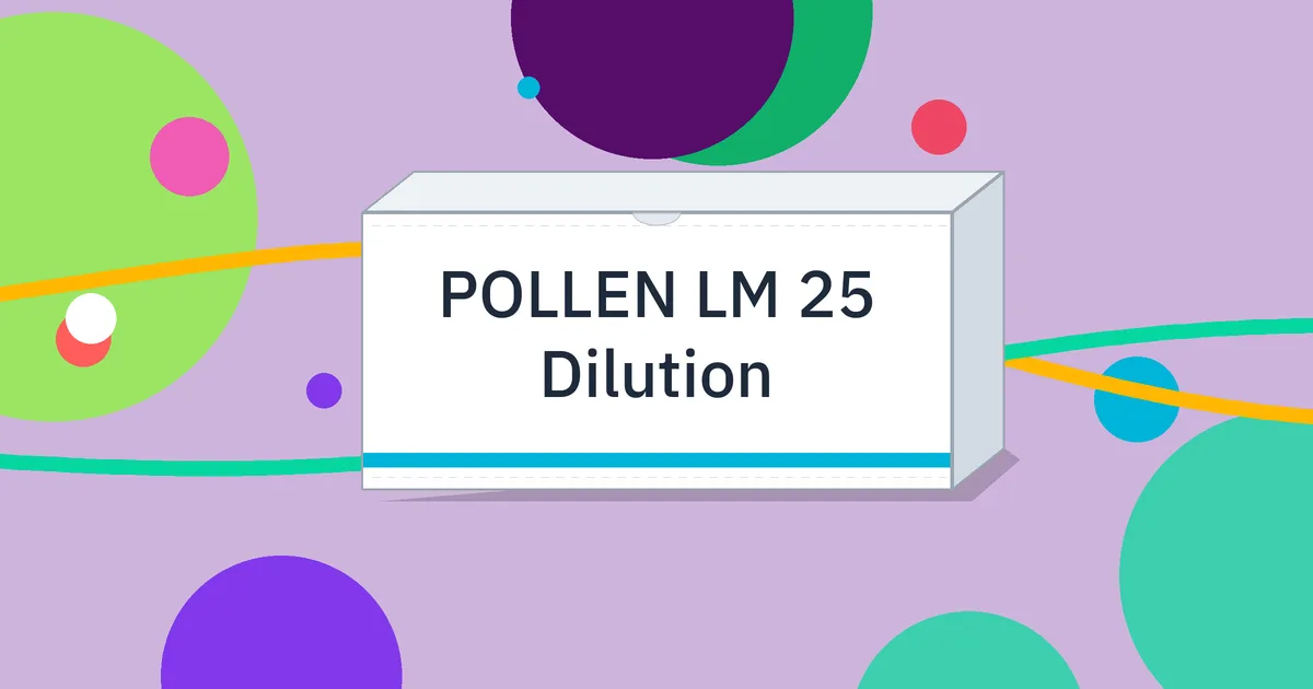Symbolbild: Packung mit der Aufschrift POLLEN LM 25 Dilution (PZN 13043502) – Verfügbarkeit und Bezug in Apotheken in Frankfurt am Main
