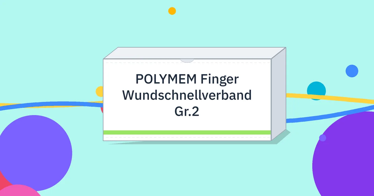 Symbolbild: Packung mit der Aufschrift POLYMEM Finger Wundschnellverband Gr.2 (PZN 09063775) – Verfügbarkeit und Bezug in Apotheken in Frankfurt am Main