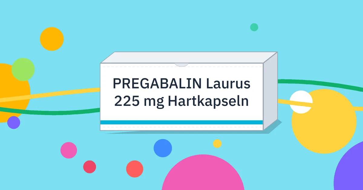 Symbolbild: Packung mit der Aufschrift PREGABALIN Laurus 225 mg Hartkapseln (PZN 16241125) – Verfügbarkeit und Bezug in Apotheken in Frankfurt am Main