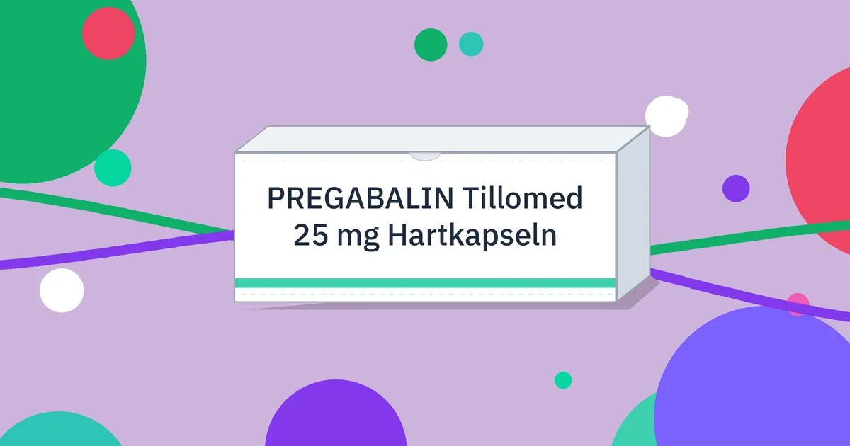 Symbolbild: Packung mit der Aufschrift PREGABALIN Tillomed 25 mg Hartkapseln (PZN 15200489) – Verfügbarkeit und Bezug in Apotheken in Frankfurt am Main