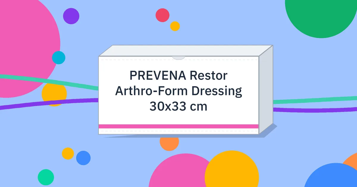 Symbolbild: Packung mit der Aufschrift PREVENA Restor Arthro-Form Dressing 30x33 cm (PZN 17996653) – Verfügbarkeit und Bezug in Apotheken in Frankfurt am Main