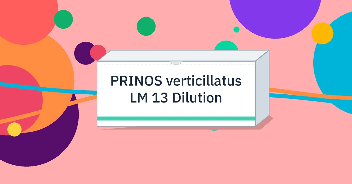 Symbolbild: Packung mit der Aufschrift PRINOS verticillatus LM 13 Dilution (PZN 13667964) – Verfügbarkeit und Bezug in Apotheken in Frankfurt am Main