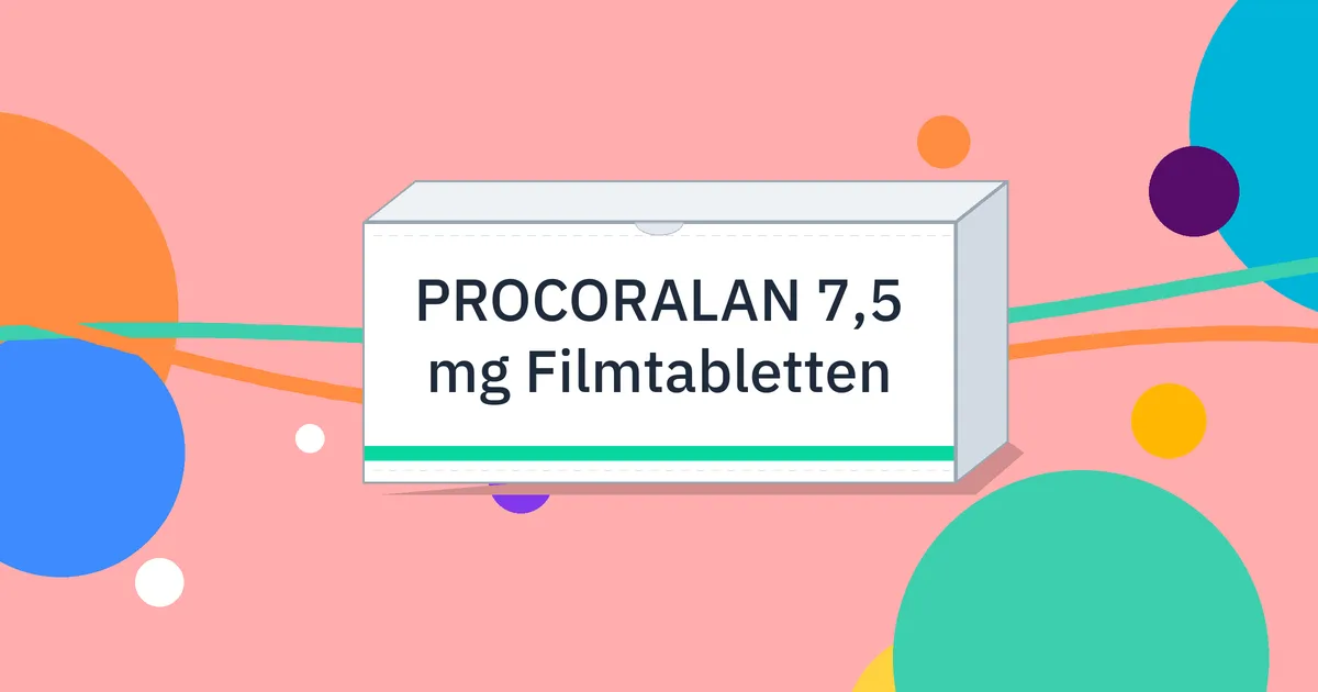 Symbolbild: Packung mit der Aufschrift PROCORALAN 7,5 mg Filmtabletten (PZN 03880556) – Verfügbarkeit und Bezug in Apotheken in Frankfurt am Main