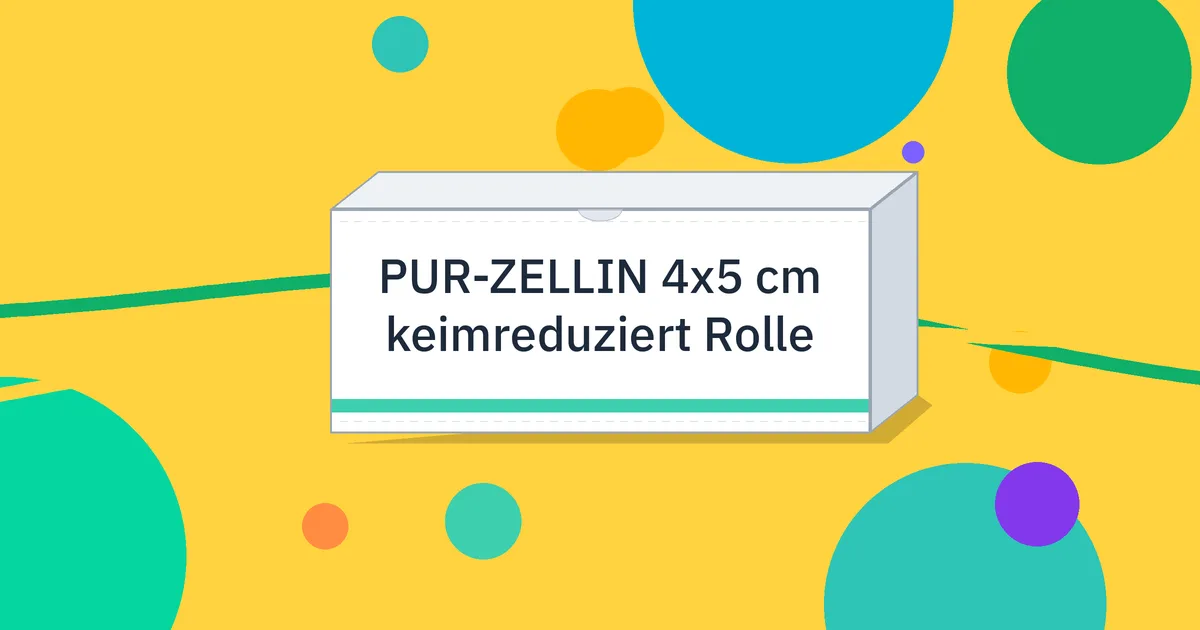 Symbolbild: Packung mit der Aufschrift PUR-ZELLIN 4x5 cm keimreduziert Rolle (PZN 19510382) – Verfügbarkeit und Bezug in Apotheken in Frankfurt am Main