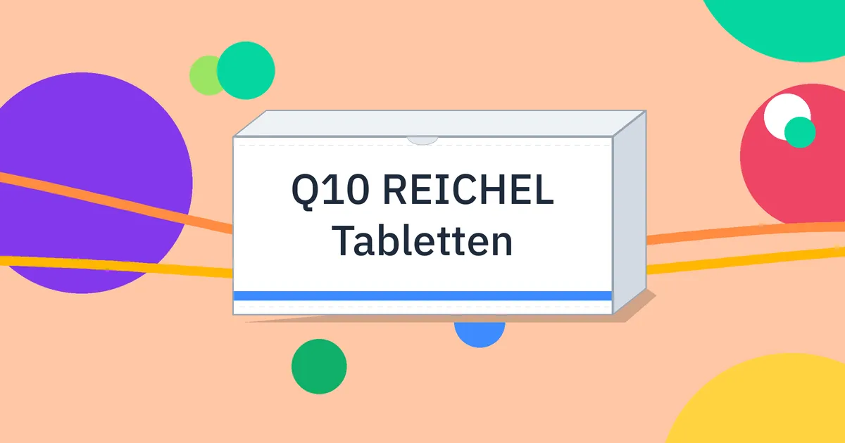 Symbolbild: Packung mit der Aufschrift Q10 REICHEL Tabletten (PZN 04904431) – Verfügbarkeit und Bezug in Apotheken in Frankfurt am Main